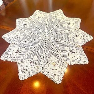 Dining | Elegant Hand Crochet White Crochet Table Doily | Poshmark